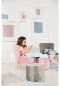 Světle růžová sametová dětská pohovka 70 cm Lil Sofa – Roba