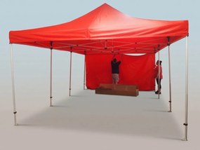 Rozkládací stan 6 × 4 m – hliníkový hexagión, Černá