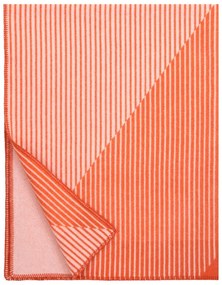 Vlněná deka Rinne 130x180, oranžově-růžová