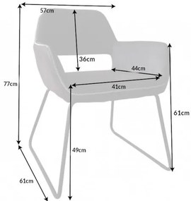 Designová židle Derrick 77 cm antik šedo-hnědá