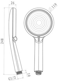 Mereo ruční sprcha jednopolohová kulatá 11 cm plast chrom CB565L