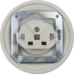 Elhard Kulatá keramická zásuvka, bílá - kompletní set KV6000W