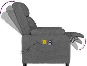 Elektrické masážní křeslo tmavě šedé textil 3143580