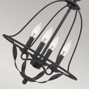 Elstead BRADBURY kovový Farmhouse lustr 40 cm šedý 4xE14