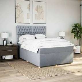 Box spring postel s matrací světle šedá 160 x 200 cm textil 3293638