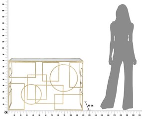 Mauro Ferretti Zlatý konzolový stolek Ferretti Marry, 120x41x81 cm