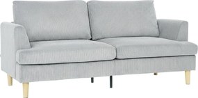 HOMCOM 3-místná pohovka s područkami, kordurové čalounění, sedák s taštičkovými pružinami — 188 × 80 × 86 cm, světle šedá | Aosom