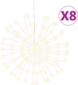 Vánoční hvězdicová světla 8 ks 140 teple bílých LED diod 17 cm 3190511