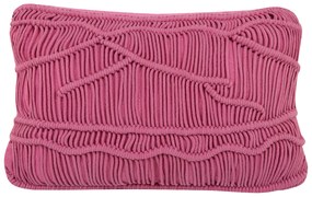 Sada 2 bavlněných makramé polštářů  30 x 50 cm růžové KIRIS Beliani