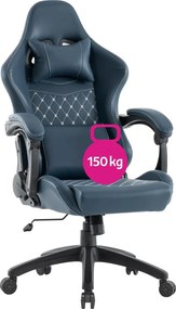 Kancelářské/herní křeslo, modrá, nosnost 150 kg, SAMIE