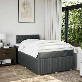 Box spring postel s matrací tmavě šedá 120x200 cm textil 3287431