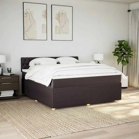 Box spring postel s matrací tmavě hnědá 180x200 cm textil 3287545