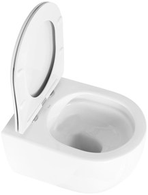 Rea Oliver, závěsná WC mísa Rimless se sedátkem s pomalým dopadem, bílá, REA-C6509