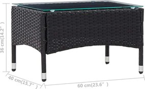 vidaXL Konferenční stolek 60 x 40 x 36 cm polyratan [45907] Barva: Šedá
