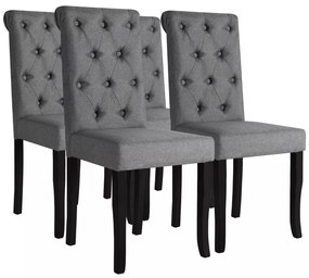 Jídelní židle 4 ks tmavě šedé textil,  245515