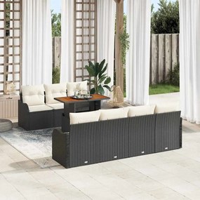 Sada zahradních pohovek 8 ks Černá a krémová 3349417