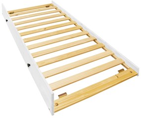 IDEA Výsuvná postel TORINO 90x200 bílý lak, kovové úchytky
