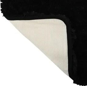 MSV MICROFIBER černá / Koupelnová předložka / 50 x 70 cm / polyester /