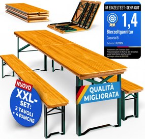 Deuba Pivní set se stolem a lavicemi 220cm - skládací