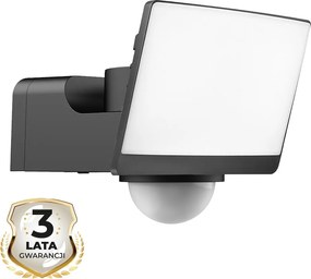 Exteriérové nástěnné LED svítidlo Davos, 1x LED 30w, 4000k, černá, pohybový senzor