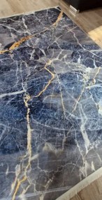 HU Modrošedý moderní koberec VELVET M281 Rozměr: 50x80 cm