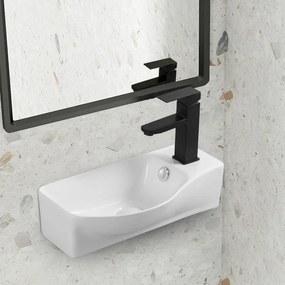 Erga Winona R, závěsné/pultové umyvadlo 460x240x140 mm, pravé, bílá lesklá, ERG-V03-9528L-WH