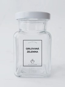 Samolepka na kořenky GRILOVANÁ ZELENINA průhledná 3 × 4 cm tučné písmo