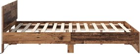 Rám postele s čelo Staré dřevo 135 x 190 cm Kompozitní dřevo 3403574