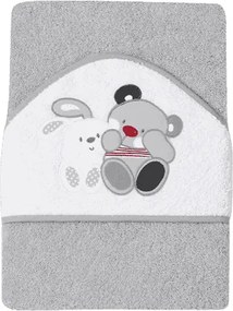 Interbaby Dětská osuška froté 100 x 100 cm v dárkovém balení Přátelé šedá