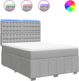 Box spring postel s matrací světle šedá 160 x 200 cm textil 3294033