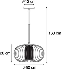 Designové závěsné svítidlo zlaté s černou 50 cm - Marnie