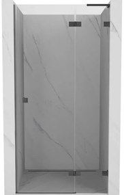 Mexen, Mexen Lunar L Otočné pravé sprchové dveře 125 cm, průhledné, pistolově šedé kartáčované - 834L-125-000-66-00-P
