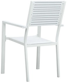 Zahradní židle 4 ks bílé HDPE dřevěný vzhled - Default Title