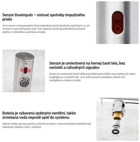 Deante Sense, bezdotyková umyvadlová baterie bez regulace teploty, napájení 230/6V, černá matná, DEA-BQR_N28V