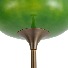 Retro stojací lampa tmavě bronzová se zeleným skleněným stínidlem 150 cm - Glaze