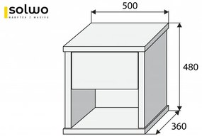 Solwo Design Noční stolek UNO Dřevo a odstín oleje: BUK Cink - Olej odstín BO103