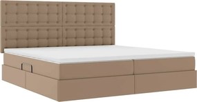 Postel s úložným prostorem Cappuccino 200 x 200 cm Umělá kůže 3371684