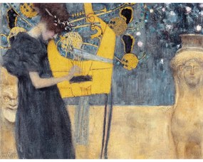 Reprodukce obrazu Gustav Klimt - Music, 70 x 55 cm
