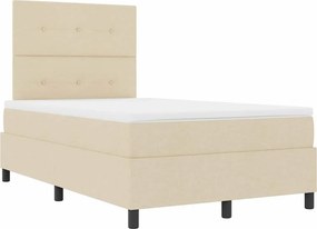 Postel s boxspringem s čelo Krémová 120 x 190 cm textil 3339376