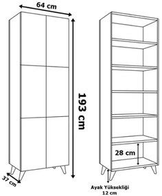 NILSA policová skříň, grey