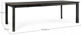 BIZZOTTO Rozkládací zahradní stůl KONNOR 160x100 cm antracit 0662278