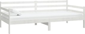 Denní postel s matrací 90 x 200 cm bílá masivní borové dřevo 3083600