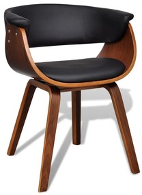 Jídelní židle 2 ks ohýbané dřevo a umělá kůže,  270546