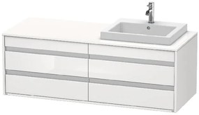Duravit Ketho - Umyvadlová skříňka 496x1400x550 mm, pravá, 4 zásuvka, lesklá bílá KT6757R2222