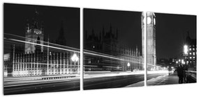 Černobílý obraz Londýna - Big ben