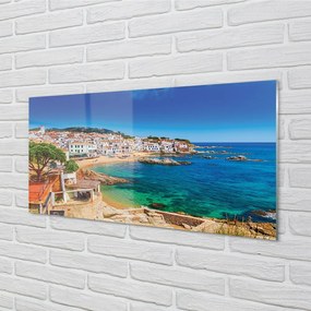 Obraz na skle Španělsko coast beach city 125x50 cm