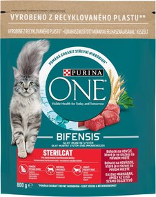Purina ONE Bifensis Sterilcat Granule pro kočky hovězí 800 g