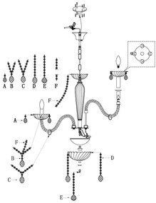 Eglo 39101 - Lustr BASILANO 1 8xE14/40W/230V