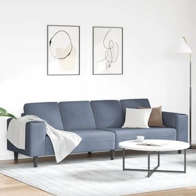 Pohovka Modrá 250 x 77 x 76 cm Žebrovaná látka 3335103
