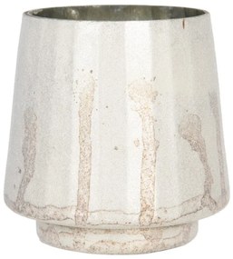 Stříbrný svícen na čajovou svíčku s patinou a odřeninami – 13x13 cm